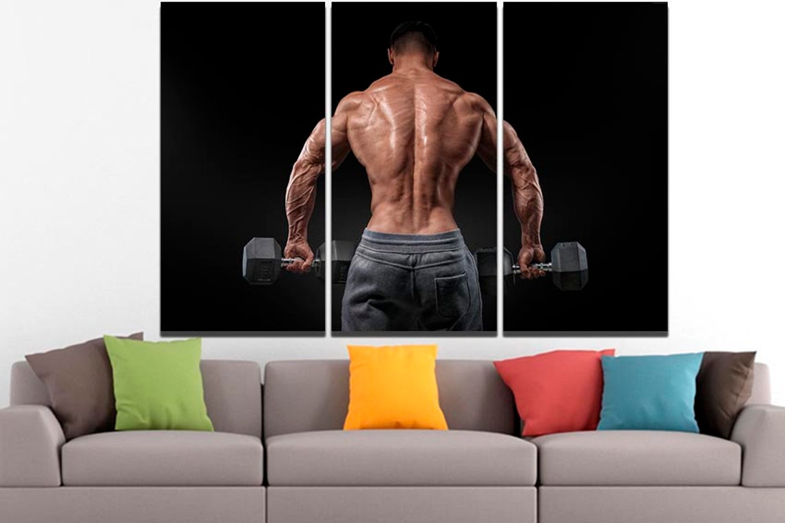 Bodybuilding Canvas Motivation Training Sport Bodybuilding Print ...