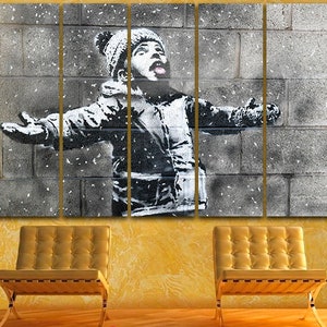 Snow Wall Art Print on Canvas Ash Street Art Graffiti Wall Art Street ...