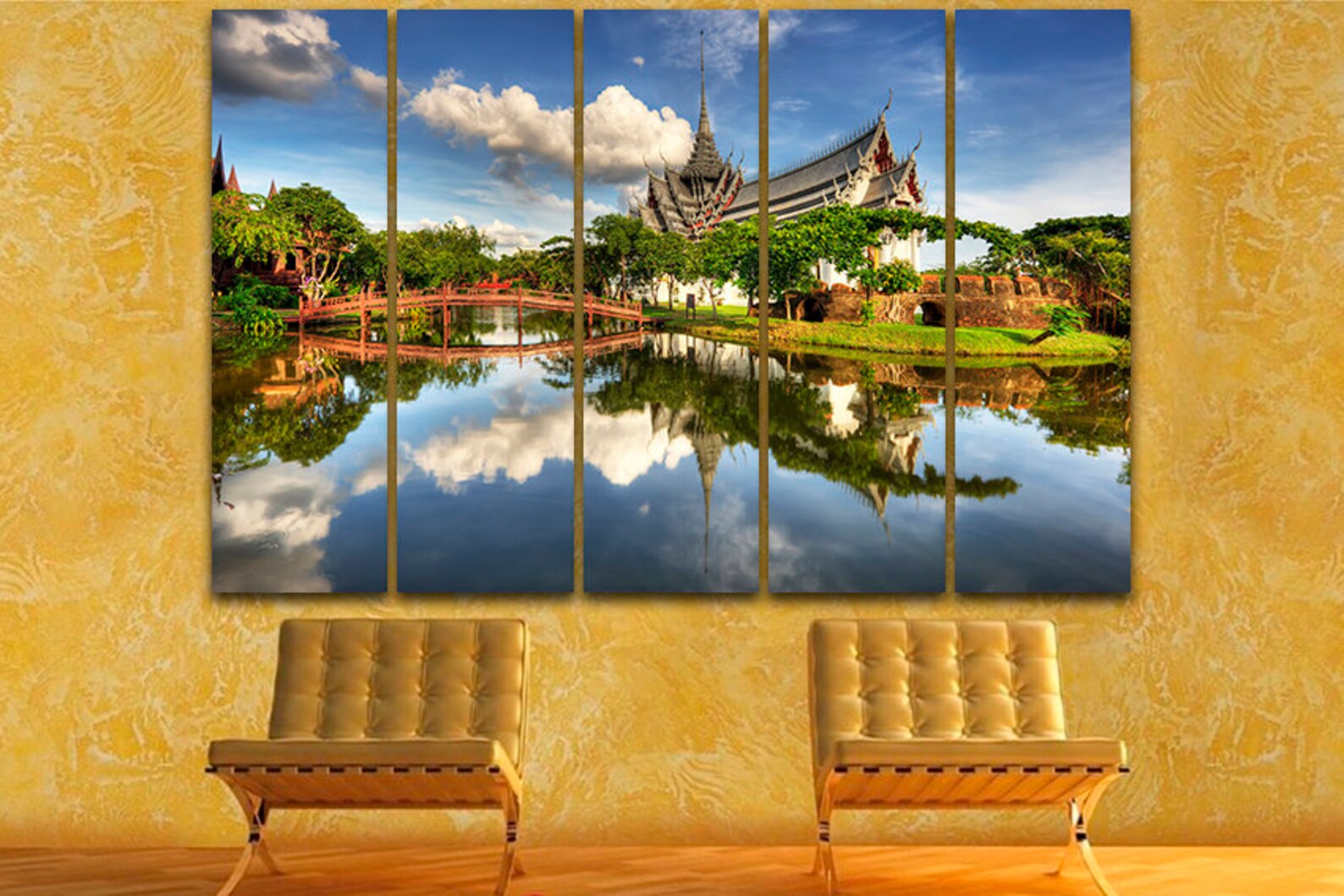 Ancient Siam City Print on Canvas Thailand Temple Art Buddhist Decor Mu ...