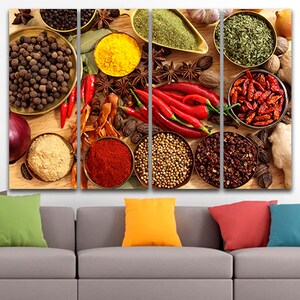 Spice on Canvas Spice Print Kitchen Wall Art Cafe Wall Decor Kitchen ...