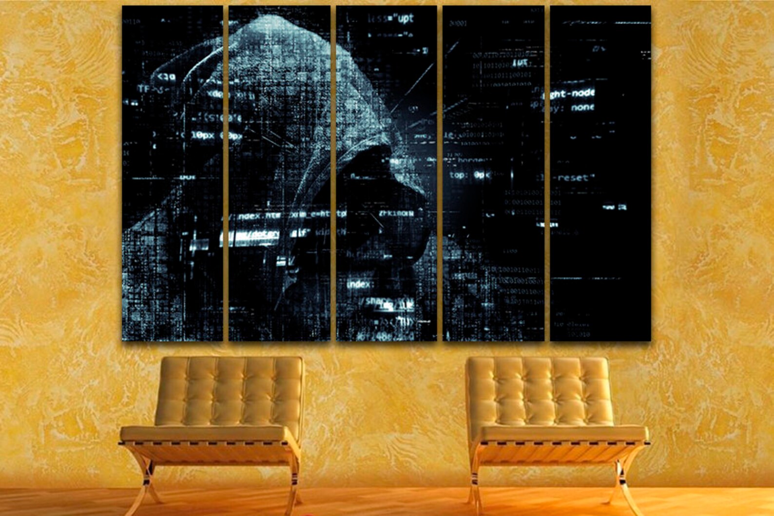 Hacker Canvas Abstract Code Art Matrix Print Ready to Hang - Etsy