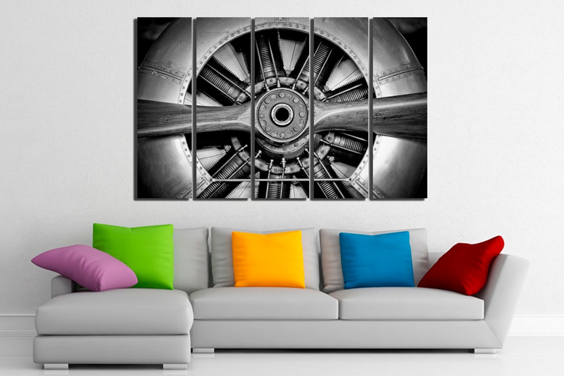 Propeller Canvas Aircraft Wall Decor Aircraft Engine Air | Etsy