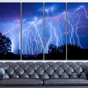 Lightning Bolt Print Art Mountain Art Lightning Bolt Decor Lightning ...