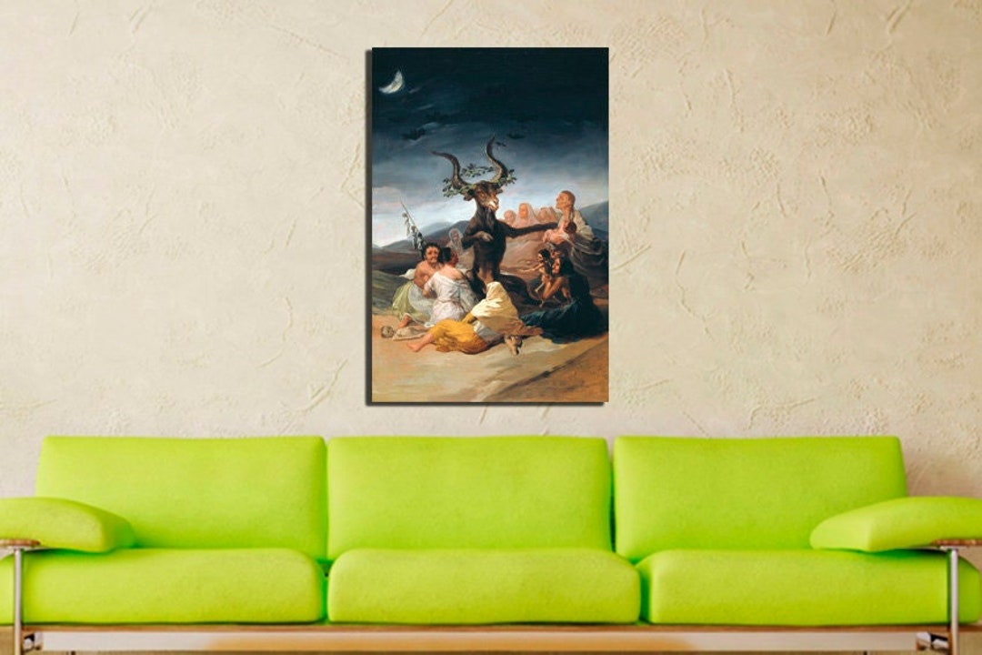 Sabbath of Witches Francisco De Goya Print on Canvas Fairytale Drawing ...
