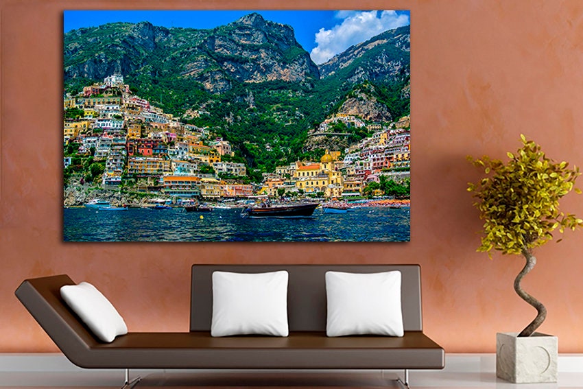 Amalfi Coast Beach Triptych Art Amalfi Coast Print Amalfi - Etsy