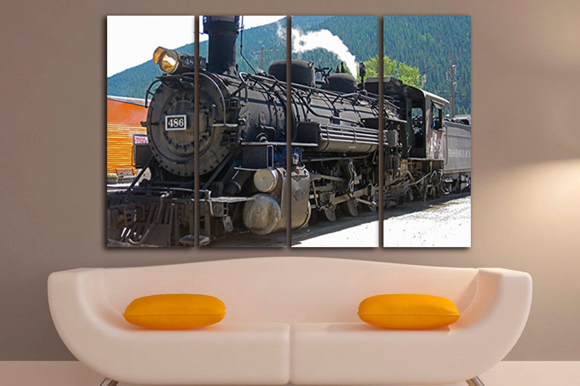 5 Panel Set Train Canvas Steam Train Train Art Steam Engine - Etsy