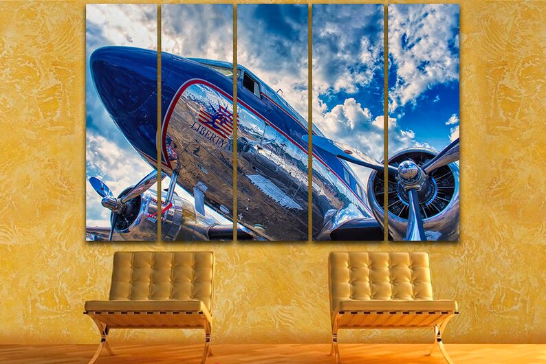 Douglas DC-3 Art Transport Aircraft Print on Canvas Aviation - Etsy