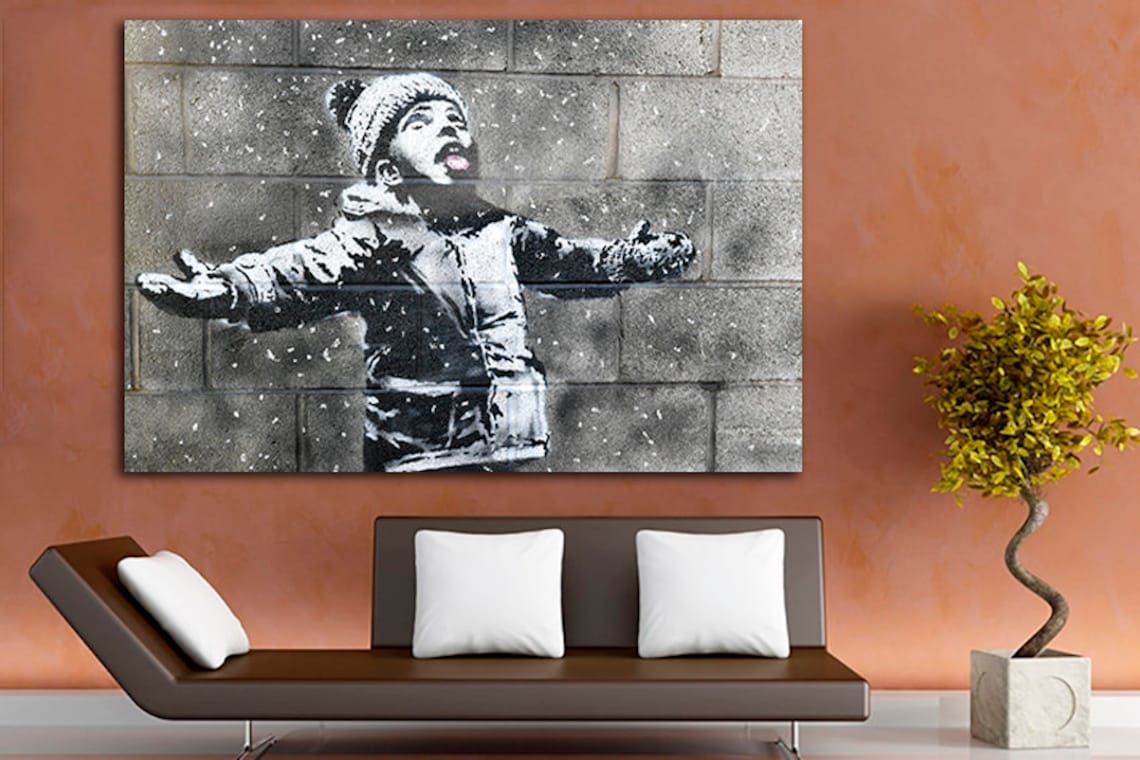 Snow Wall Art Print on Canvas Ash Street Art Graffiti Wall Art - Etsy
