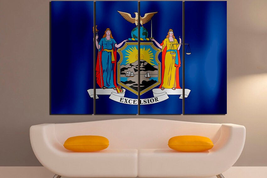 New York State New York Flag Canvas Art New York Flag Art New | Etsy