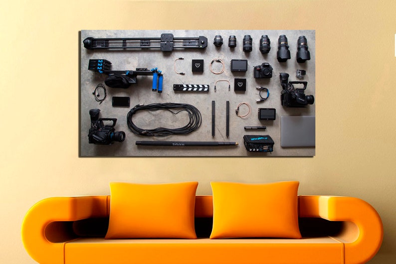 Camera Canvas Photographer Art Equipment Print Video Camera - Etsy