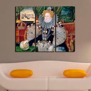George Gowler Armada Portrait of Elizabeth I Print on Canvas Queen ...