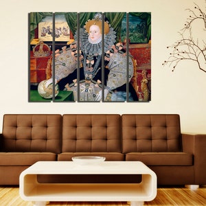 George Gowler Armada Portrait of Elizabeth I Print on Canvas Queen ...