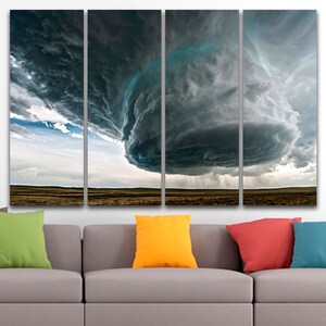 Tornado Canvas Storm Wall Art Weather Décor Tornado Photo Rain Wall ...