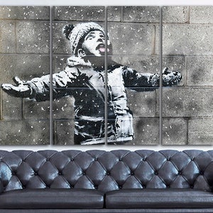 Snow Wall Art Print on Canvas Ash Street Art Graffiti Wall Art Street ...