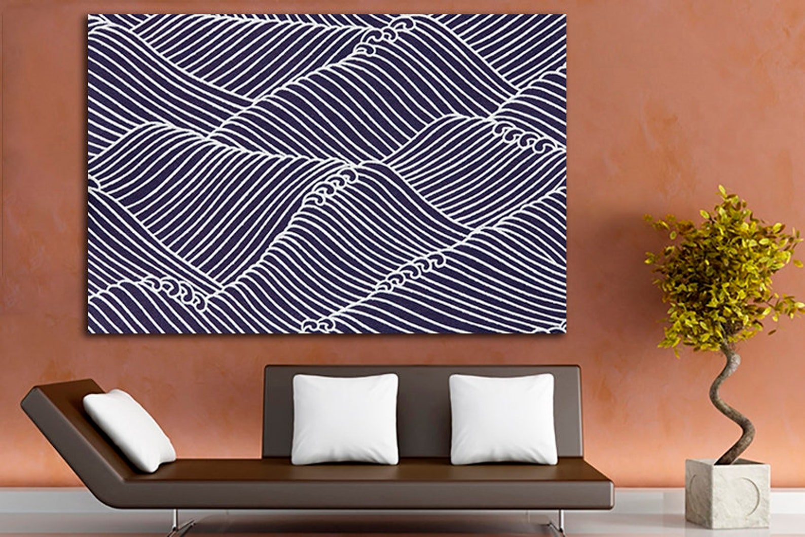 Japanese Wave Abstract Canvas Great Wave Abstract Wall Décor - Etsy