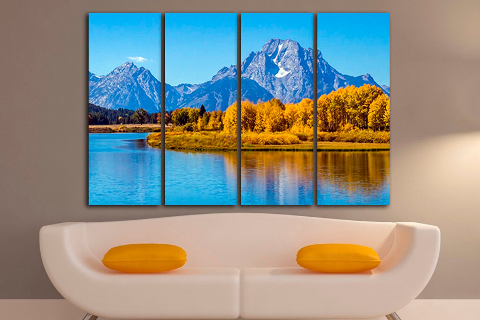 Oxbow Bend Island Art Print on Canvas Ready to Hang National Park Wall ...