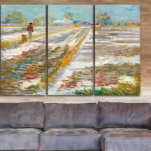 Landscape in the Snow Van Gogh Canvas Reproduction Print Fields of ...