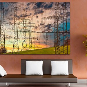 Voltage Decor Lineman Canvas Engine Art Electric Light Photo Electric ...