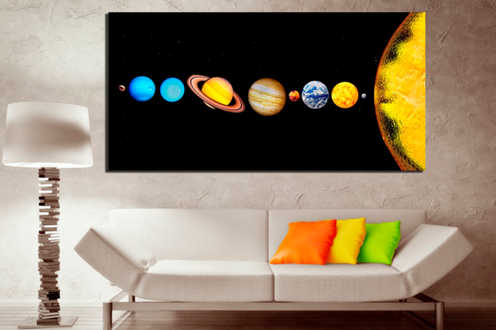 Solar System Art Print on Canvas Planets Décor Space Print - Etsy