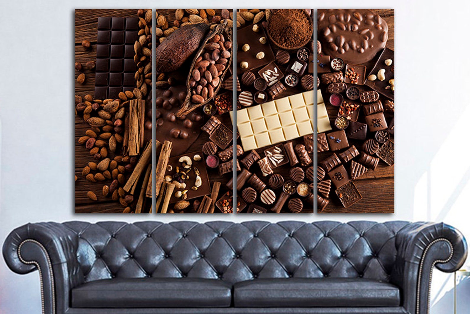 Chocolate Print on Canvas Candy Cocoa Delicious Chocolate Canvas ...