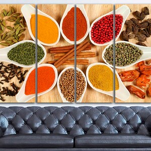 Spices Wall Art Spices Poster Spices Canvas Kitchen Decor Herbs Spice ...