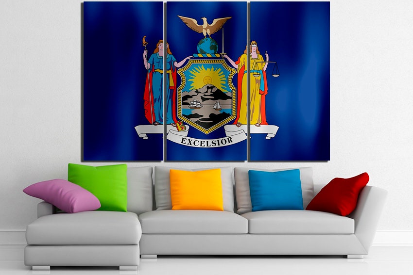 New York State New York Flag Canvas Art New York Flag Art New - Etsy
