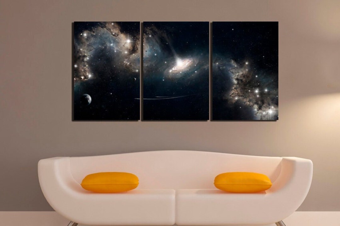 Celestial Wall Art Constellation Canvas Cosmic Kids Print Space Decor ...