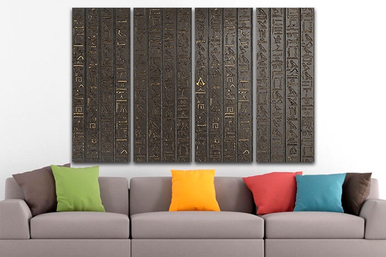 Egyptian Hieroglyphs Canvas Ancient Egypt Wall Art Africa Print Ready ...