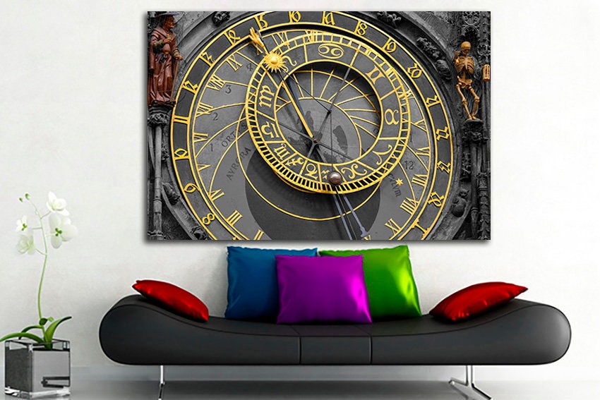 5 Panel Set Astronomical Clock Astrology Canvas Prague Travel - Etsy