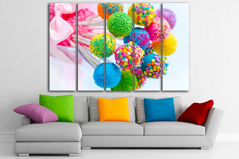 Lollipop print art Gallery wall set Lollipop canvas Colorful | Etsy