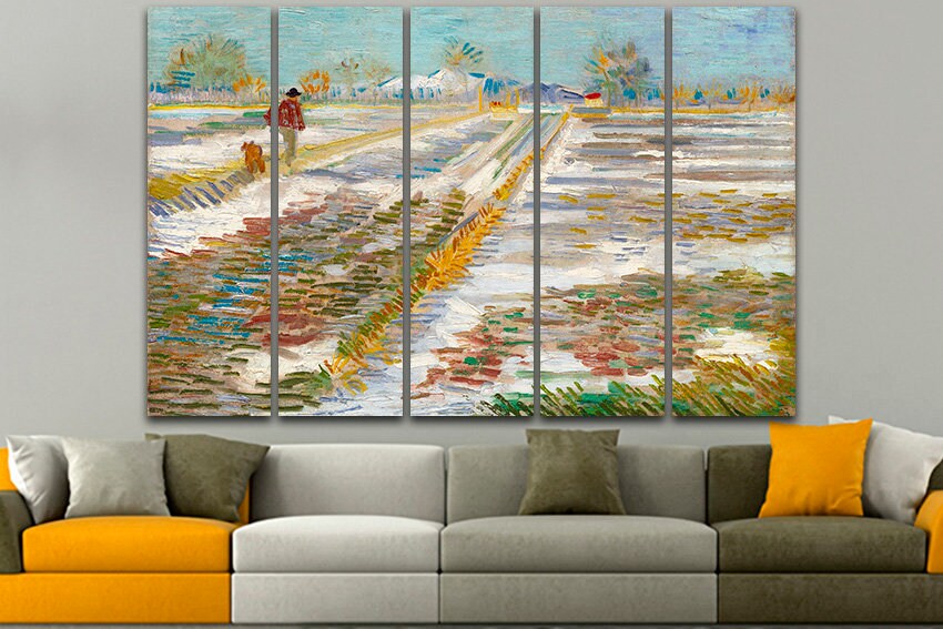 Landscape in the Snow Van Gogh Canvas Reproduction Print Fields of ...