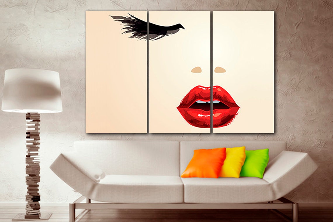 Face Canvas Woman Face Print on Canvas Face Wall Art Salon | Etsy