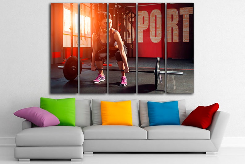 Fitness Girl Canvas Sport Print Workout Art Fitness Art - Etsy