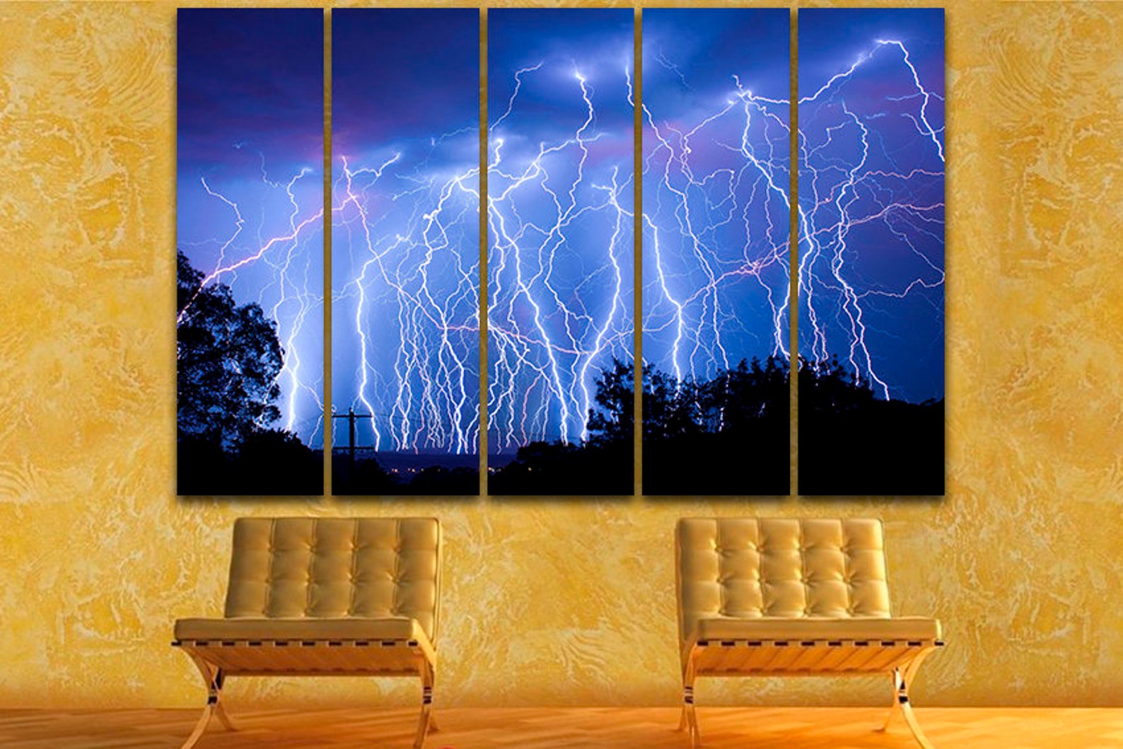 Lightning Bolt Print Art Mountain Art Lightning Bolt Decor | Etsy