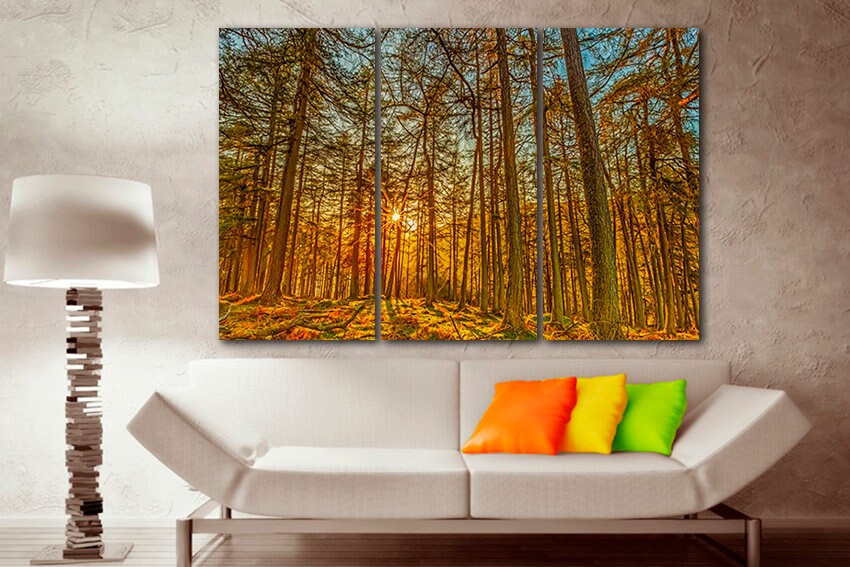 5 Panel Canvas Forest Canvas Set Gallery Wrap Art Forest Print - Etsy