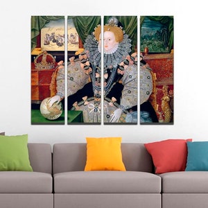 George Gowler Armada Portrait of Elizabeth I Print on Canvas Queen ...