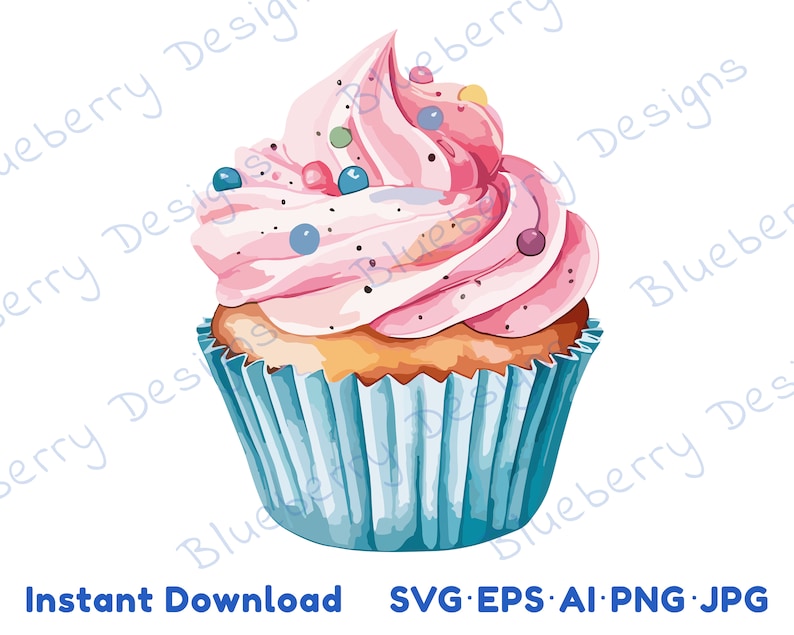 Cupcake Clipart, Birthday Party Clipart, Sweet Cupcake Svg, Sweets ...