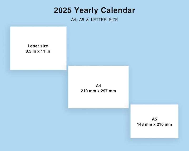 Printable Calendar 2025, Digital Download Calendar 2025, Minimalist ...