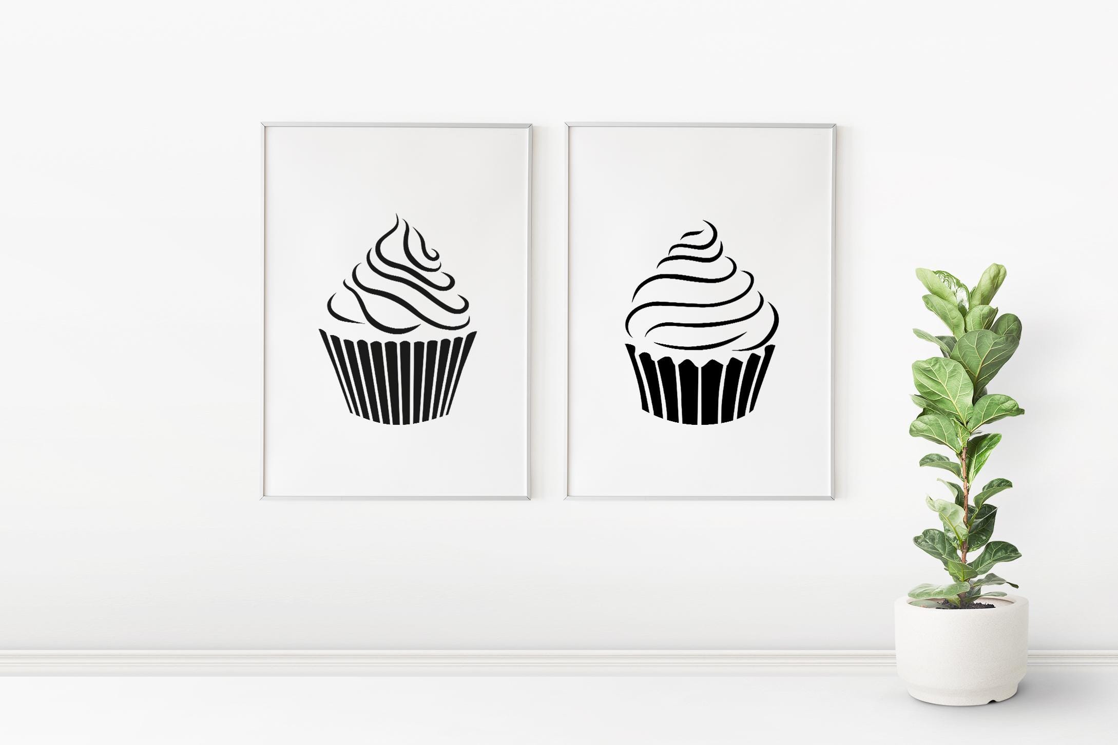 Cupcake Svg Bundle, Cupcake Svg Eps Dxf Png, Cupcake Outline, Cupcake ...