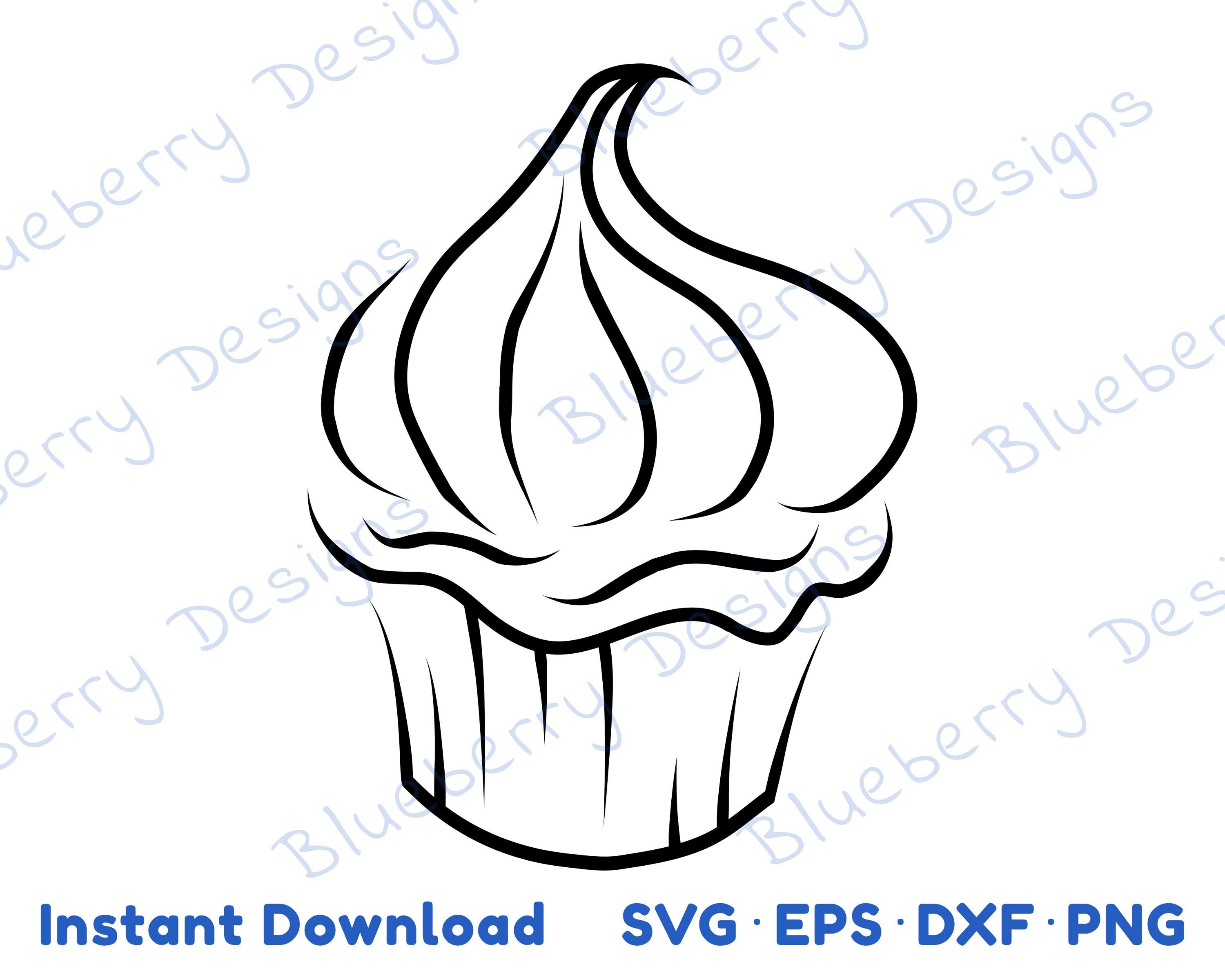 Cupcake Svg Bundle, Cupcake Svg Eps Dxf Png, Cupcake Outline, Cupcake ...