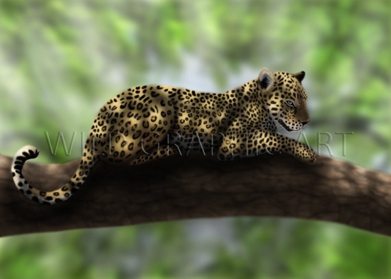 Realistic leopard print Digital download Colorful leopard Wild art ...