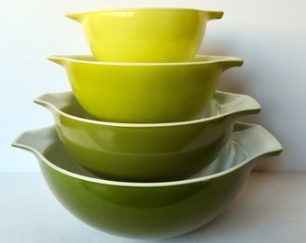 Vintage Green Pyrex Bowls - Etsy