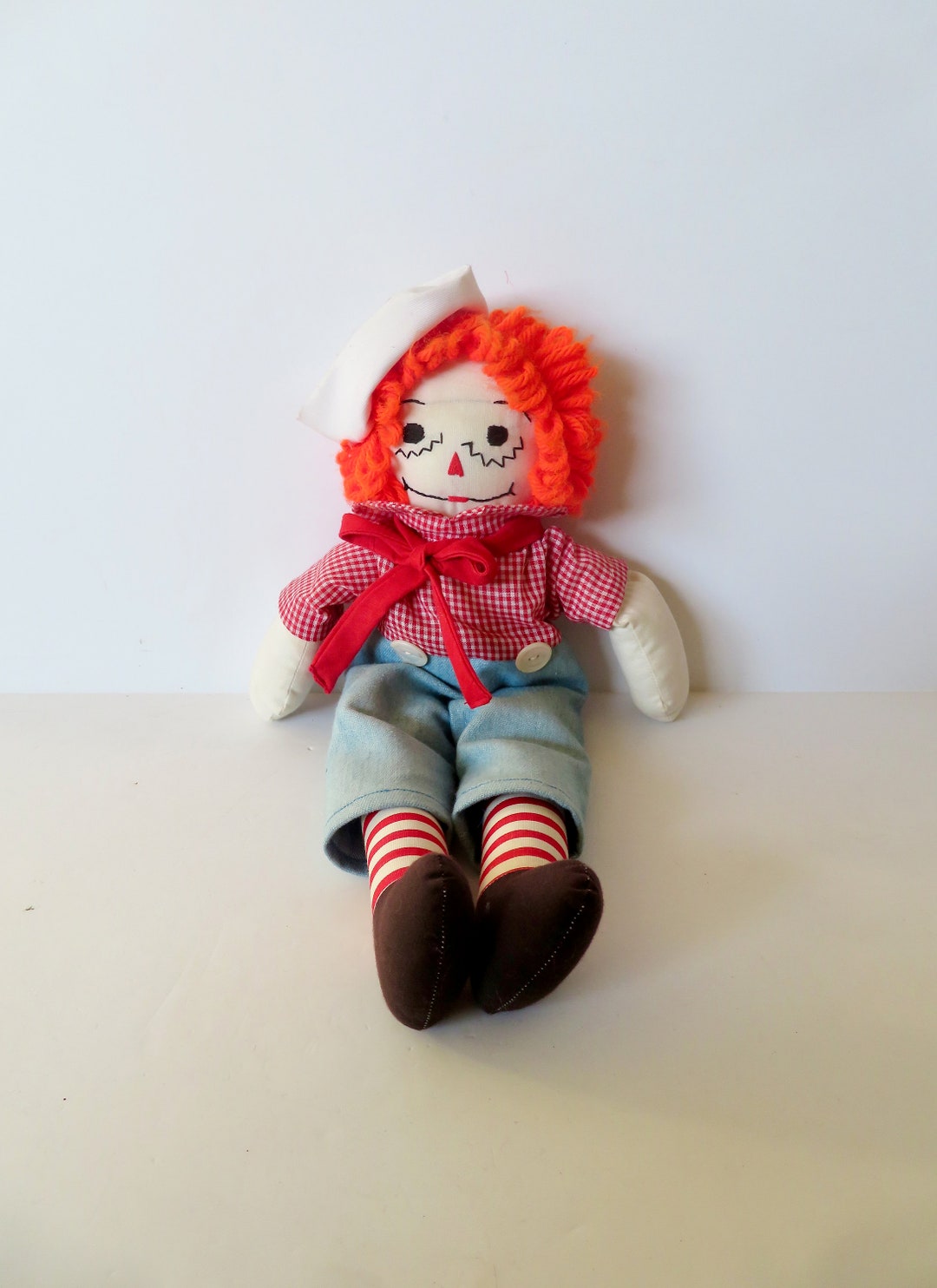 Vintage 60s 70s Perfect Handmade Raggedy Andy Doll - Smaller 15" Soft ...