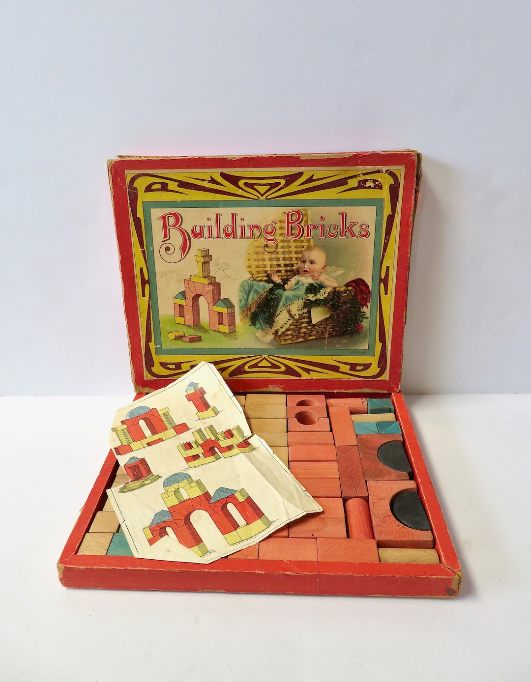 Vintage Antique 1910s Made in Germany Wooden Blocks Toy Set - German ...