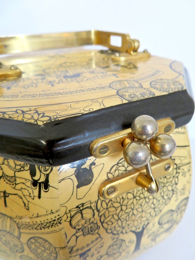 Vintage 1960s 60s Mid Century Mod Illustrated Wooden Octagon - Etsy