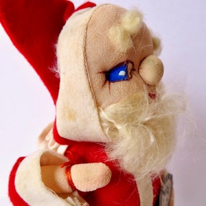 Vintage 50s 60s Made in Japan Rare Jerry Elsner Santa Claus Stockinette ...