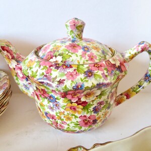 Vintage 40s 50s James Kent Fenton Dubarry Made in England Chintz Floral ...