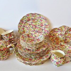 Vintage 40s 50s James Kent Fenton Dubarry Made in England Chintz Floral ...