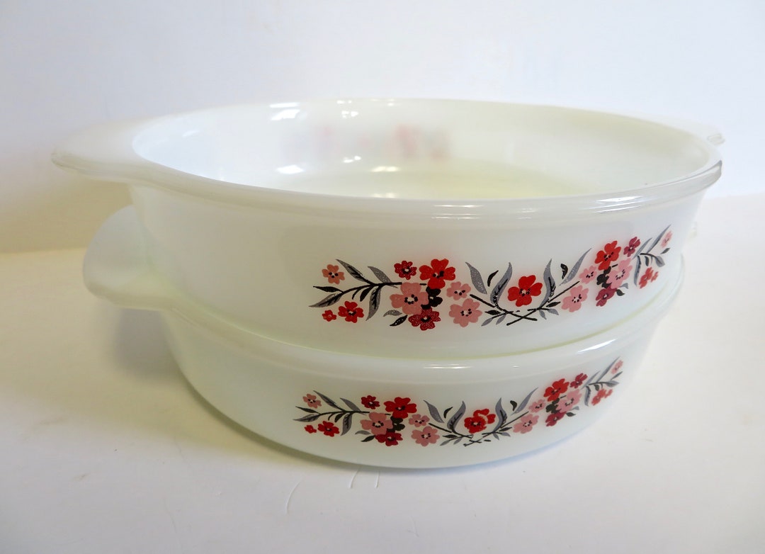 Vintage 50s 60s Fireking Fire King Primrose 2 Pc Set Lot 2 1.5 Quart ...