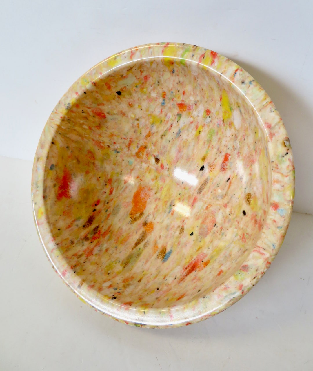 Vintage 50s Texas Ware Confetti Peach Pink Tan Orange Multi Speckled ...